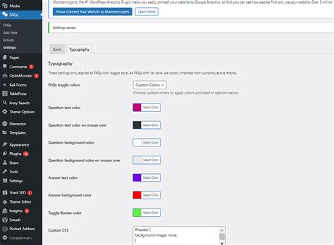 Removing Certain Page Elements Of FAQ Page Through Additional CSS