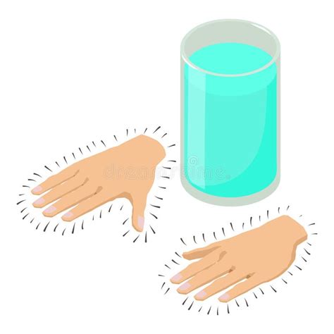 Hand Tremor Icon Isometric Vector Trembling Human Hand And Glass Of Water Icon Stock Vector