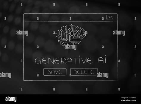 artificial intelligence and deep learning conceptual illustration generative ai pop up message