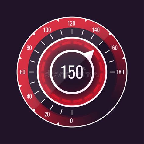 Realistic Car Speedometer Interface Panel Stock Vector Illustration