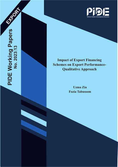 Pdf Impact Of Export Financing Schemes On Export Performance Qualitative Approach Pide