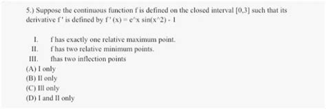 solved 5 suppose the continuous function fis defined on