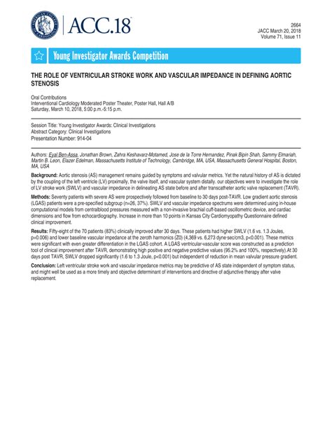 Pdf The Role Of Ventricular Stroke Work And Vascular Impedance In