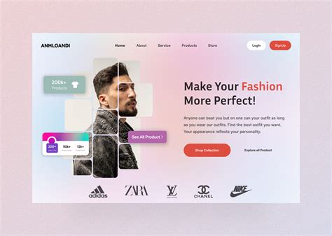 Clothing Store Website Header Section Behance