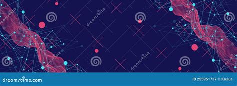 wireframe background with plexus effect futuristic vector illustration