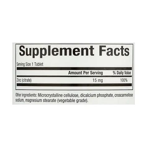 ZINC CITRATE 15 MG At Whole Foods Market