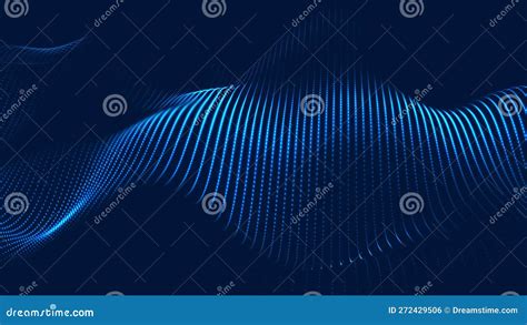 Abstract Digital Wave Of Particles Futuristic Point Wave Technology Background Vector 3d