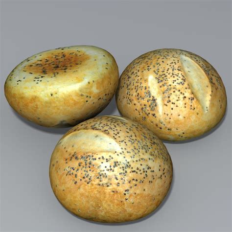 참깨 빵 롤 3d 모델 9 Max Obj Fbx Free3d