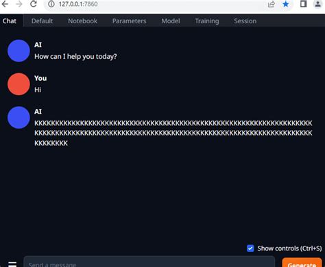 Chat Outputs Only Letter Ks Roobabooga