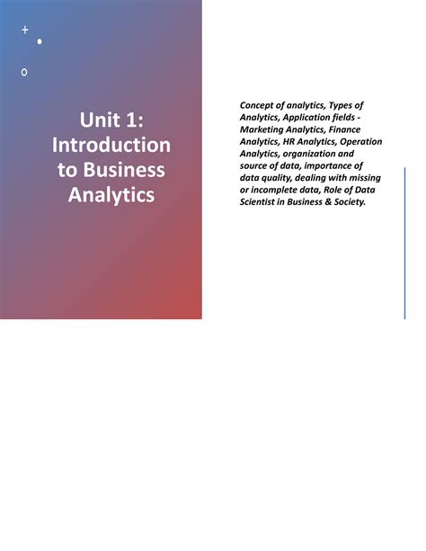 Ba 1 Business Analytics Pre Mid Sem Full Notes Unit 1 Introduction To Business Analytics