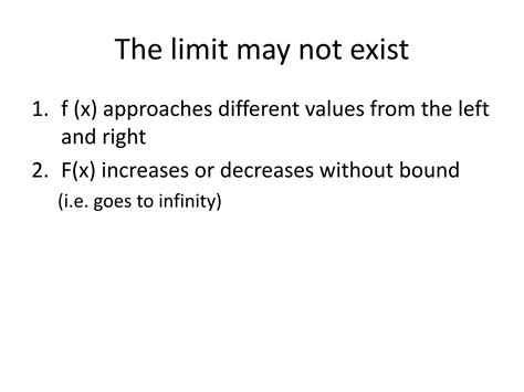 When Do Limits Not Exist Pptx