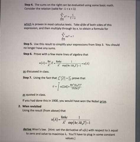 Solved Planck S Calculation The Purpose Of This Problem Chegg Com