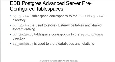 Module 16 Tablespaces Postgres Administration Essentials From Edb