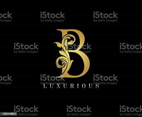 골드 B 럭셔리 로고 아이콘 헤럴드 알파벳 문자 로고 디자인 개념에 대한 스톡 벡터 아트 및 기타 이미지 개념 고급 호텔 골동품 Istock