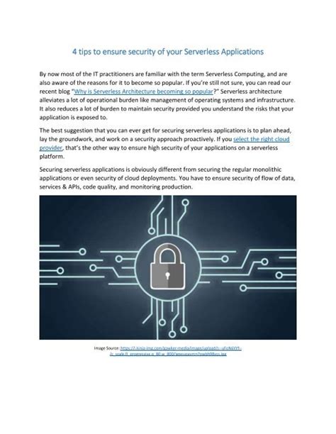 4 Tips To Ensure Security Of Your Serverless Applications