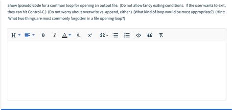 Solved Show Pseudocode For A Common Loop For Opening An