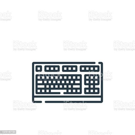 하드웨어 개념에서 키보드 아이콘 벡터입니다 키보드 편집 가능한 스트로크의 얇은 선 그림입니다 웹 및 모바일 앱 로고 인쇄