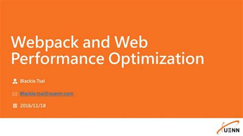 Webpack And Web Performance Optimization Ppt