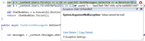 C Argument Nullexception When Dealing With Navigation Properties In Entity Framework Stack