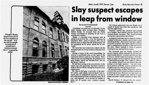 Gallery Newspaper Clippings From Serial Killer Ted Bundys Time In