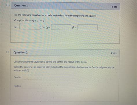 Solved Question Pts Put The Following Equation For A Chegg