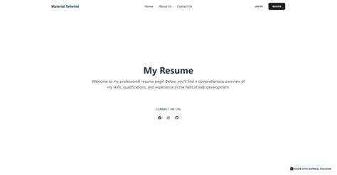 Nextjs Tailwind Resume Page Free Personal Template Nextjs Tailwind Template0