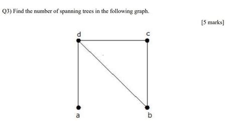Solved 3 Find The Number Of Spanning Trees In The