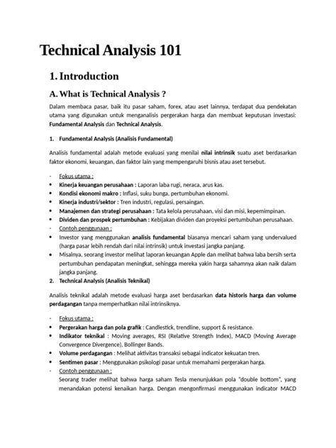 Technical Analysis 101 Pdf