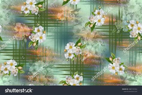 Digital Printing Textile Pattern Wallpaper Flower Allover Digital