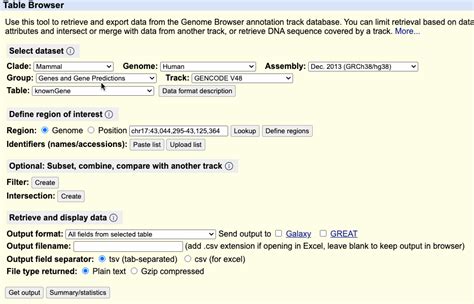 Ucsc Genome Browser Table Browser Tutorial