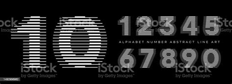 알파벳 숫자 추상 라인 아트 현대 타이포그래피 서체 벡터 일러스트레이션 문자에 대한 스톡 벡터 아트 및 기타 이미지 문자 0 0명 Istock