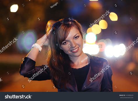 Portrait Sexy Brunette Night Stock Photo Shutterstock