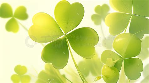 绿色调ai数字艺术 四叶草绿色调插画 Ai平面元素免费下载png格式4368像素编号70768799 千图网