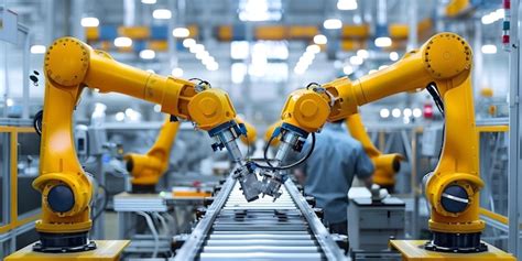 Engineer Manages Automation Robot Arms In Intelligent Factory With Realtime Monitoring Software