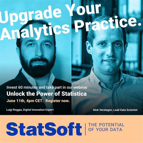 Statsoft Gmbh On Linkedin 🚀 Reminder Webinar Unlock The Power Of Statistica A Vital Transition Statsoft Gmbh On Linkedin 🚀 Reminder Webinar Unlock The Power Of Statistica A Vital Transition