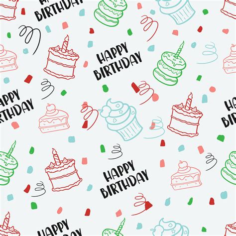 Hand Drawn Vector Of A Birthday Seamless Pattern 28230236 Vector Art At