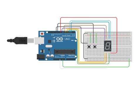 Circuit Design Copy Of Interfacing Seven Segment Display Tinkercad