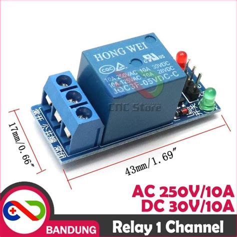 Jual 423 Cnc Relay 5V 1 Channel Output 250Vac 30Vdc 10A Module For Arduino Shopee Indonesia