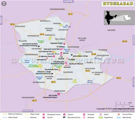 Hyderabad Map Map Of Hyderabad Andhra Pradesh