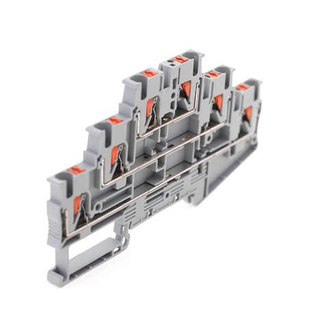 1000v Pt2 5 Din Rail Mounted Push In Connection Screwless Terminal Block Din Rail Mounted