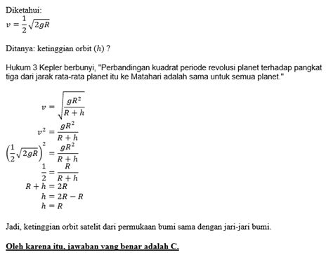 Jika Laju Linier Satelit Dalam Mengorbit Bumi 12