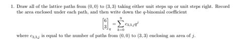 Solved Draw All Of The Lattice Paths From To Chegg