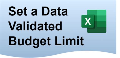 Set A Budget Limit With Data Validation Spreadsheet Life Blog