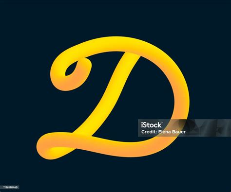 편지 D 서 예 벡터 일러스트 레이 션의 3d 벡터 튜브 3차원 형태에 대한 스톡 벡터 아트 및 기타 이미지 3차원 형태 개념 그라데이션 Istock