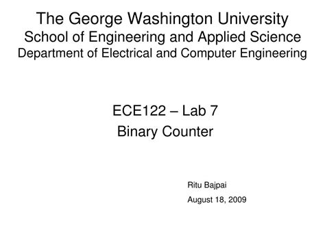 Ppt Ece122 Lab 7 Binary Counter Powerpoint Presentation Free