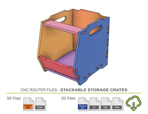 Cnc Router Files Stackable Storage Crates Dryforge