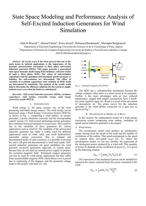 pdf state space modeling and performance analysis of self excited