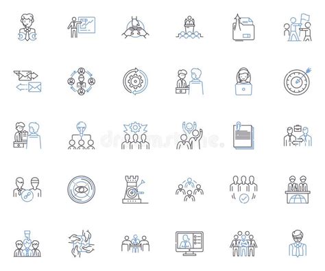 Time Management Workshop Line Icons Collection Efficiency Prioritization Productivity