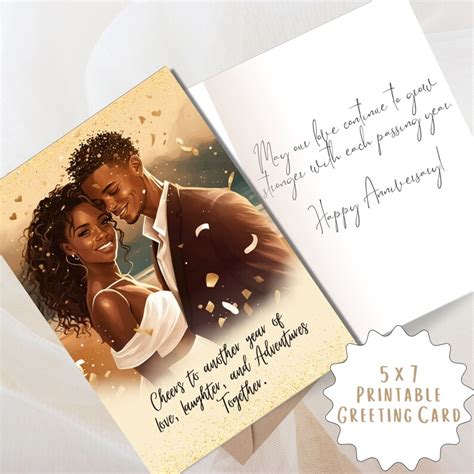 Black Love Anniversary Card African American Couple Digital Download