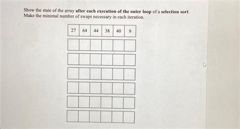 Solved Show The State Of The Array After Each Execution Of